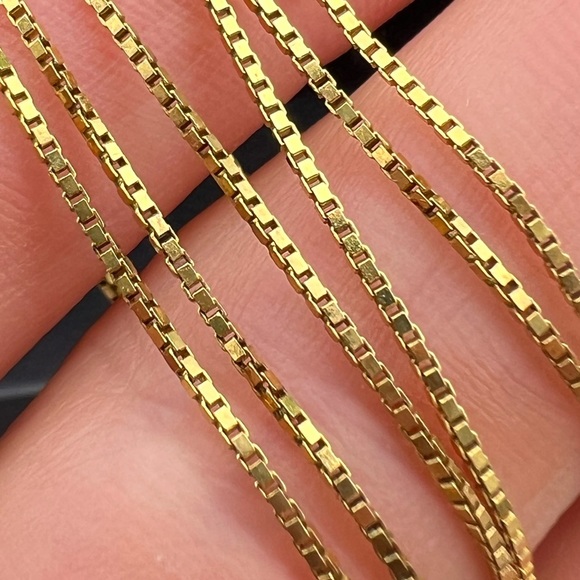 Jewelry | 14k Yellow Gold 18 Box Chain Necklace 1mm 197 Grams | Poshmark